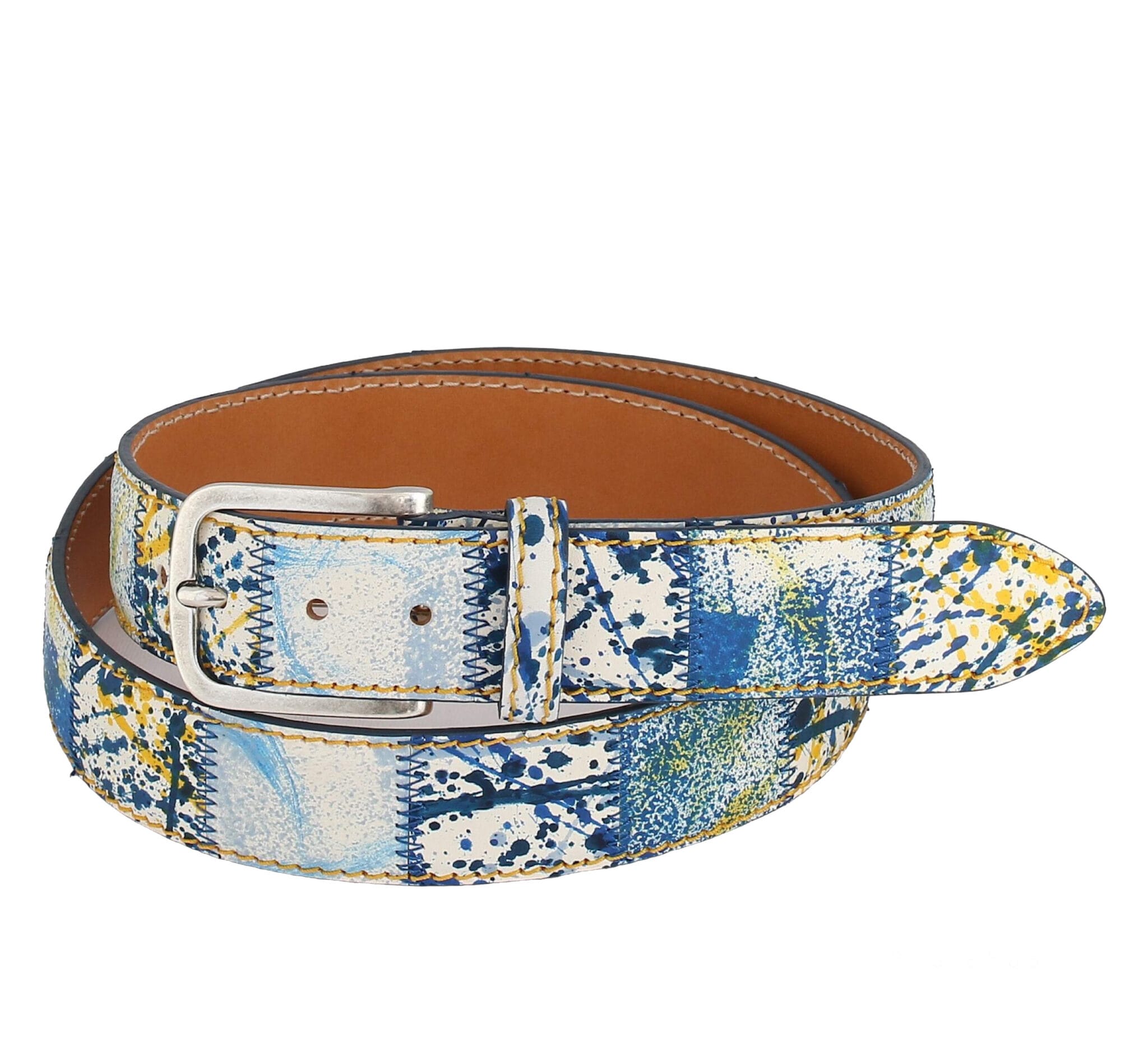 MALCARI Hand Made Painted Leather Belt - Malcari